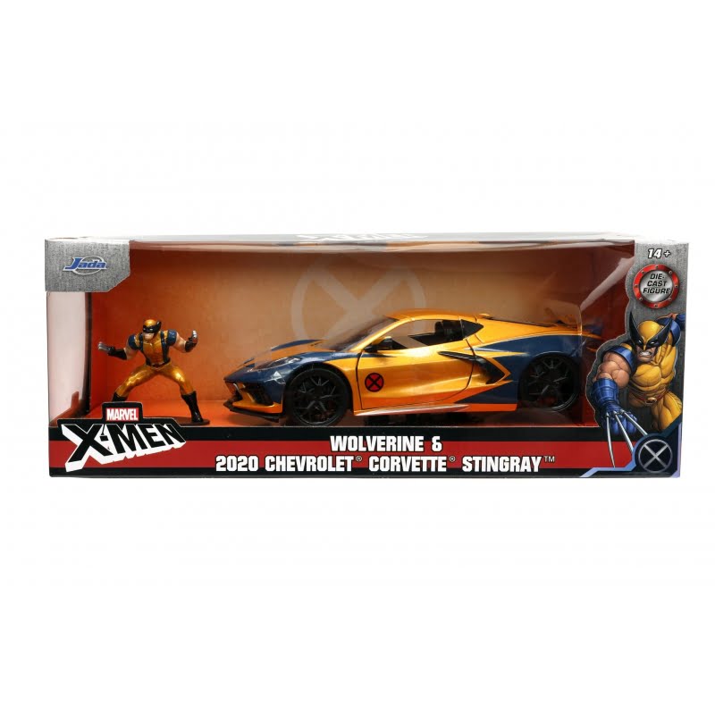 Jada 33354 Marvel X-Men Wolverine and 2020 Chevrolet Corvette Stingray ...