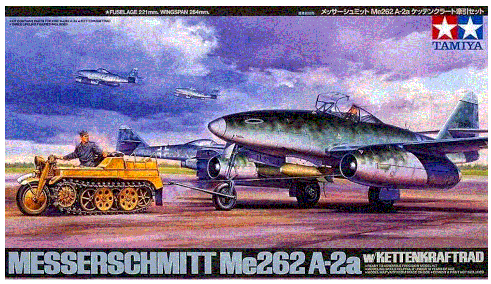 Tamiya 25215 1/48 Messerschmitt Me262 A-2a w/Kettenkraftrad Ltd. Ed ...