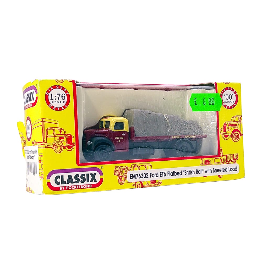 Pocketbond "Classix" EM76302 Ford Et6 Flatbed British Rail with Sheeted ...